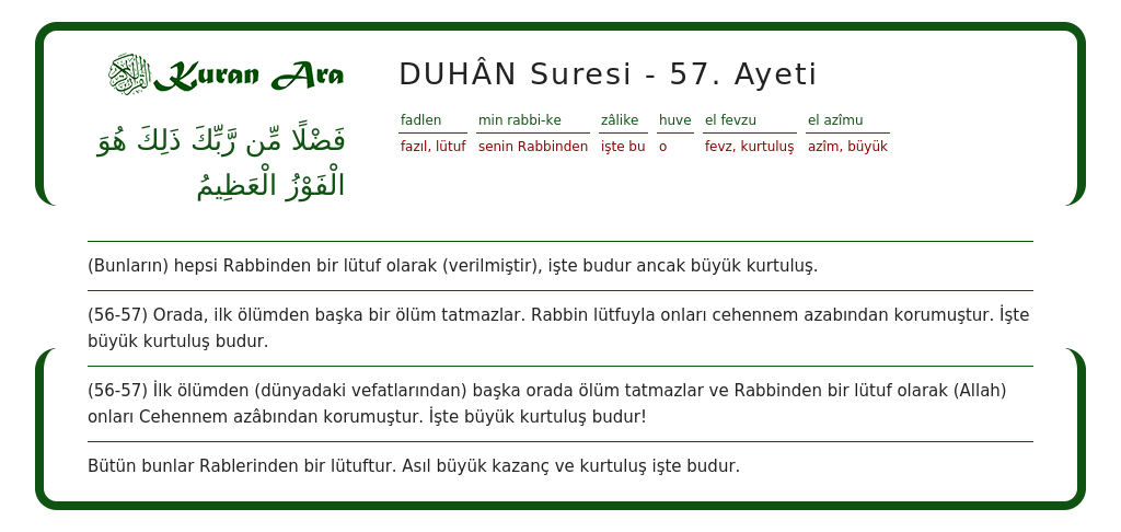 DUHÂN suresi 57. ayeti - KuranAra.com