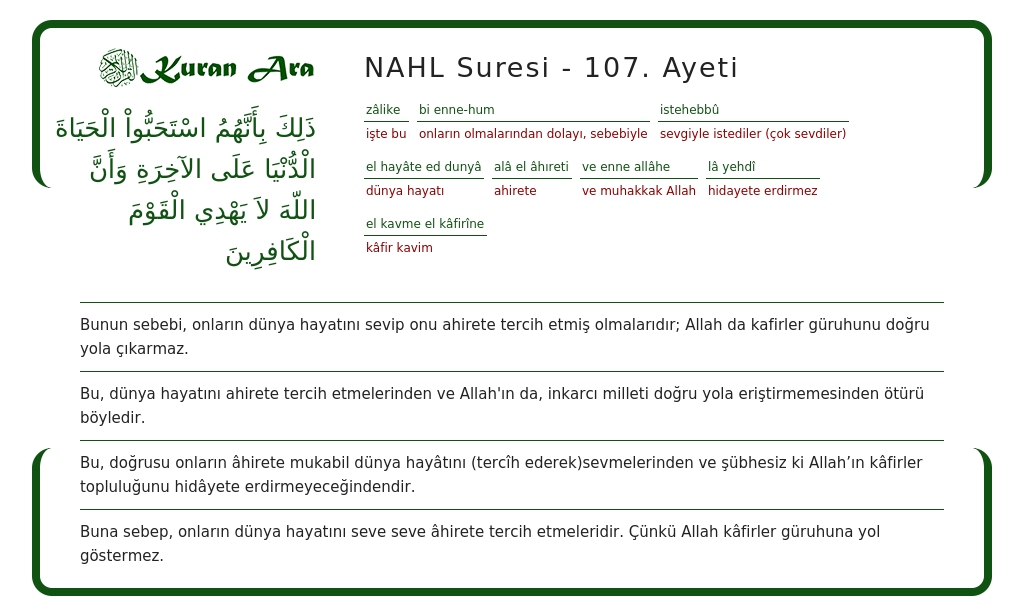 NAHL suresi 107. ayeti - KuranAra.com