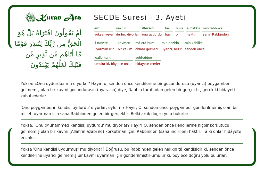 SECDE suresi 3. ayeti - KuranAra.com